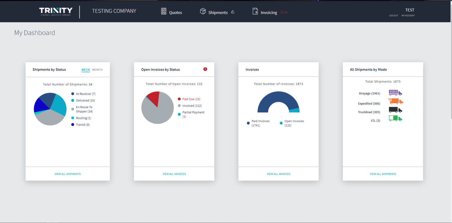 Trinity Logistics Customer Portal - Log In & Manage Shipping